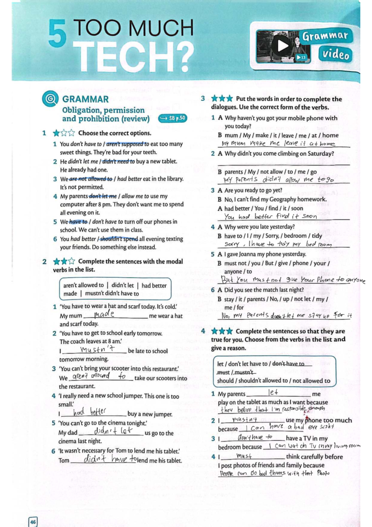 Modal Verbs Practice: Obligation, Permission & Prohibition (ENG 3 ...