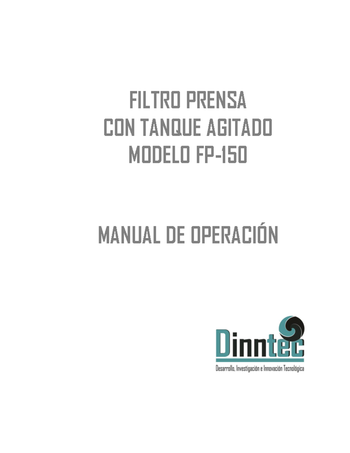 Manual de Operación: Filtro Prensa y Tanque Agitado V3 - Studocu