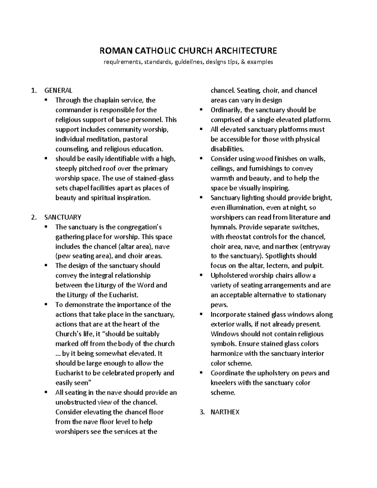 Roman Catholic Church Architecture Guidelines & Design Elements - Studocu