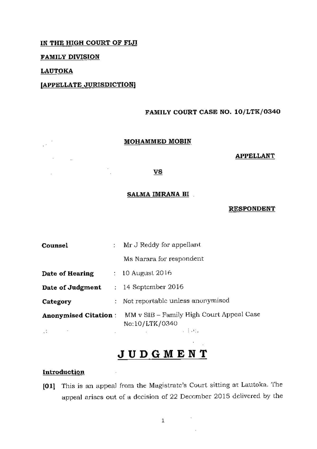 Family Court Appeal Judgment: MM v SIB (Case No. 2016) - Studocu