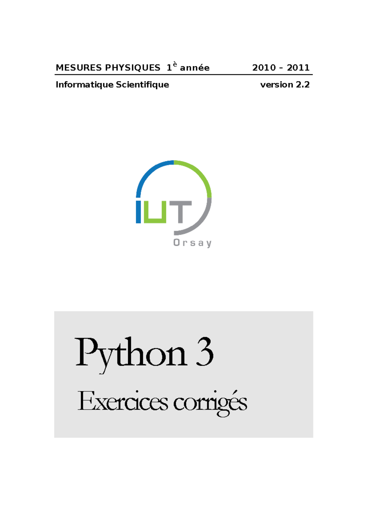 Exercices-python 3 - Exercice - - Studocu