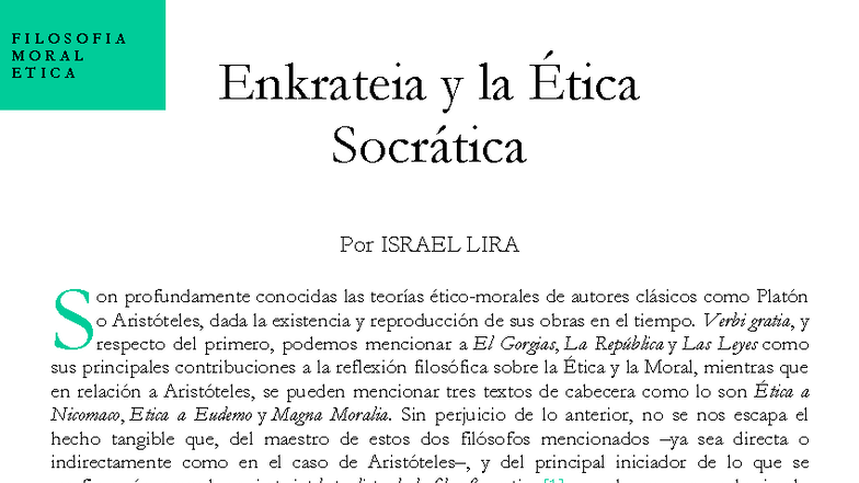 Enkrateia y la Etica Socratica pdf - 1 Enkrateia y la Ética Socrática ...