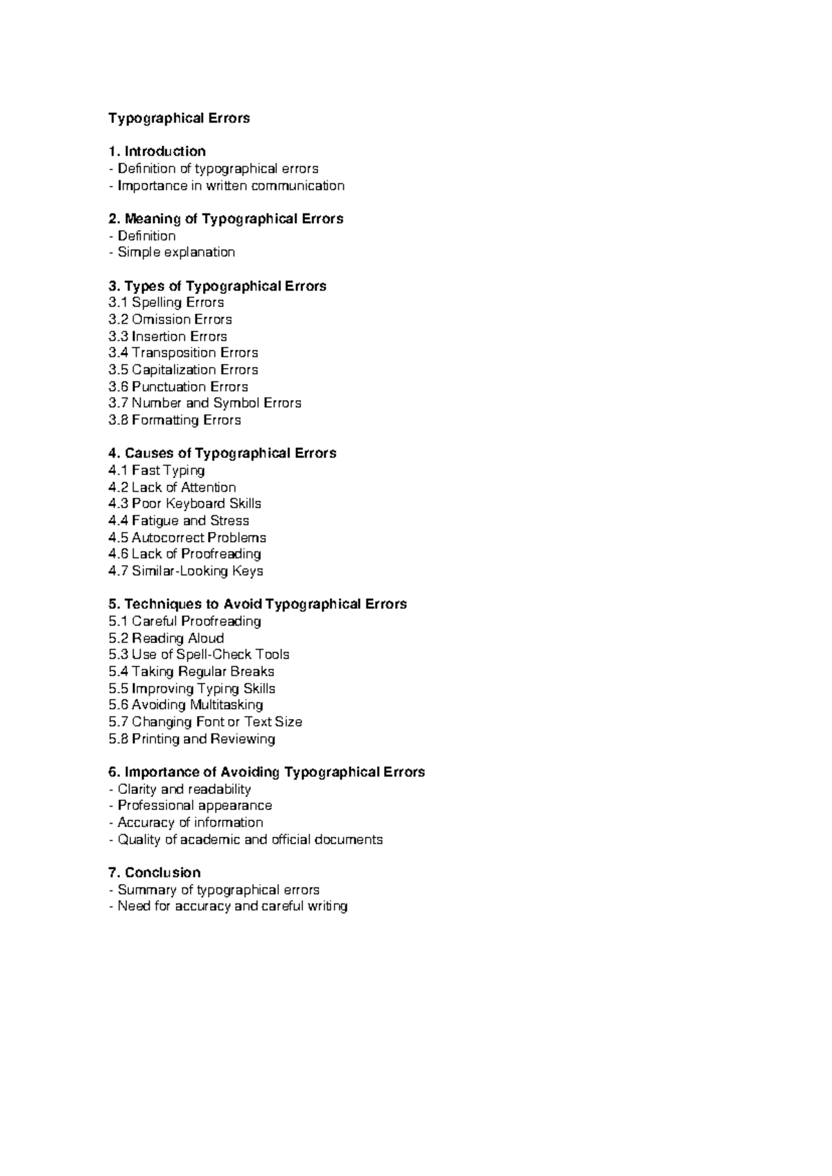 Typographical Errors: Importance, Types, and Avoidance Techniques - Studocu