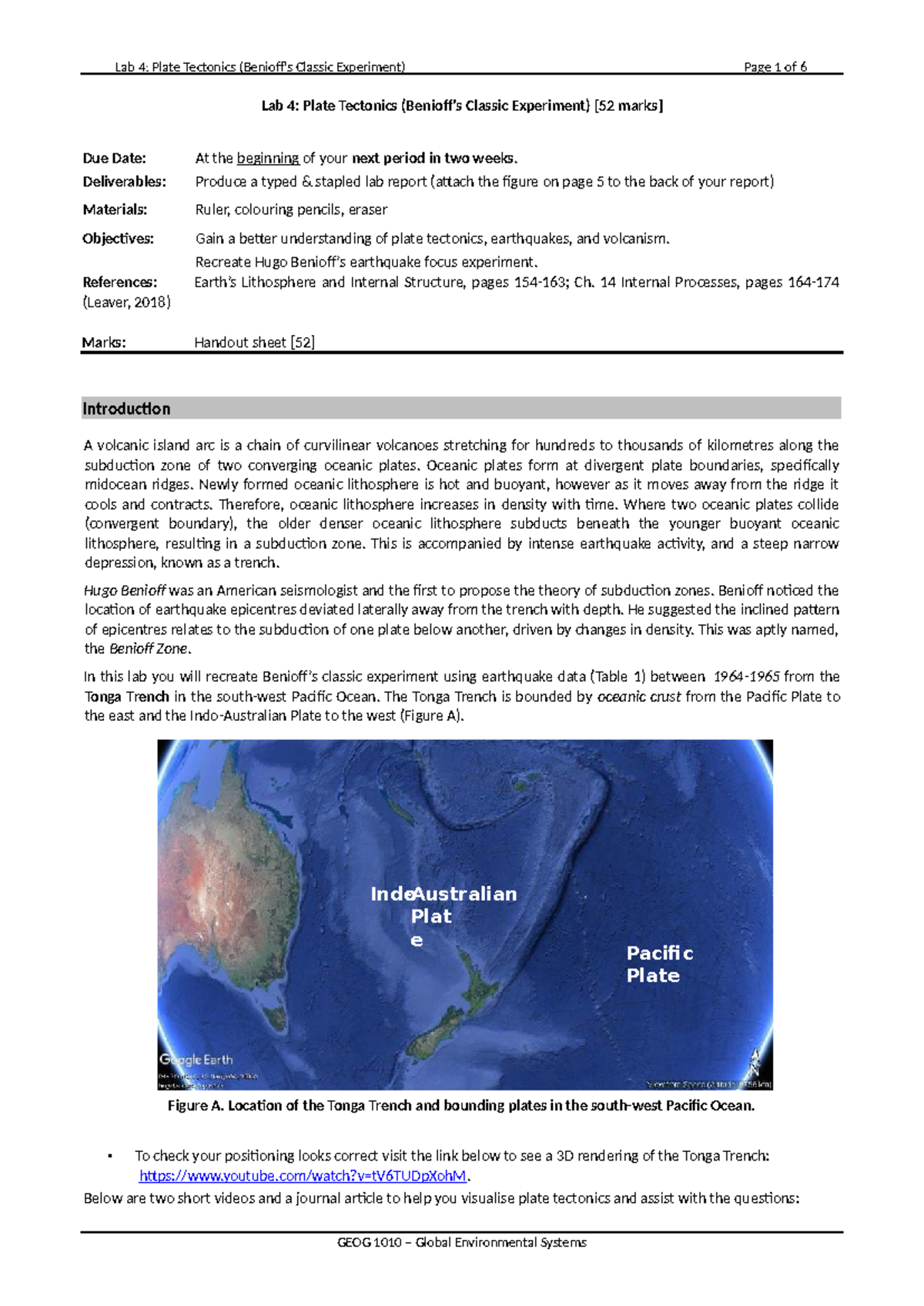GEOG 1010 Lab 4: Classic Experiment on Plate Tectonics and Earthquakes ...