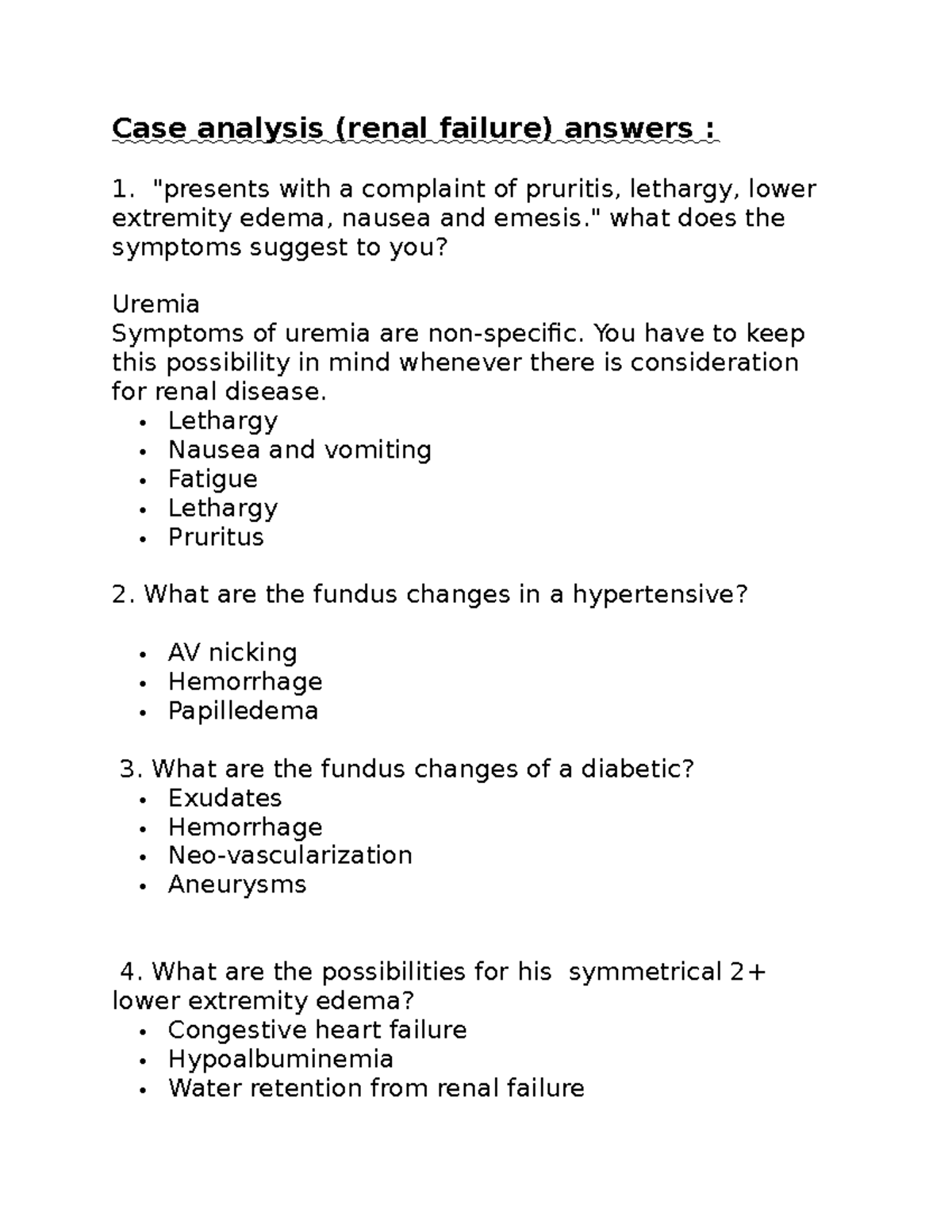 Case Study #3: Renal Failure Analysis with Dr. Ahmed Mahmoud - Studocu