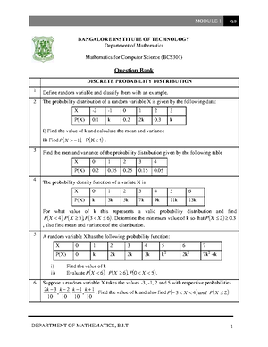 BCS301 Model Question Paper 1 with Solutions - Model Question Paper-I ...