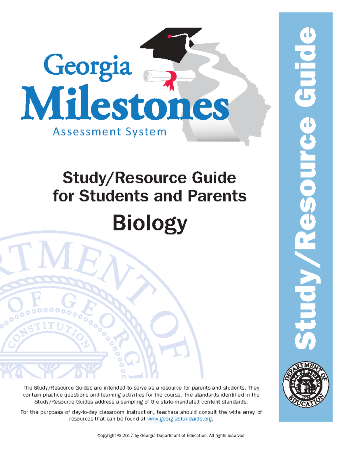 Georgia milestones biology EOC study/resource guide for students and ...