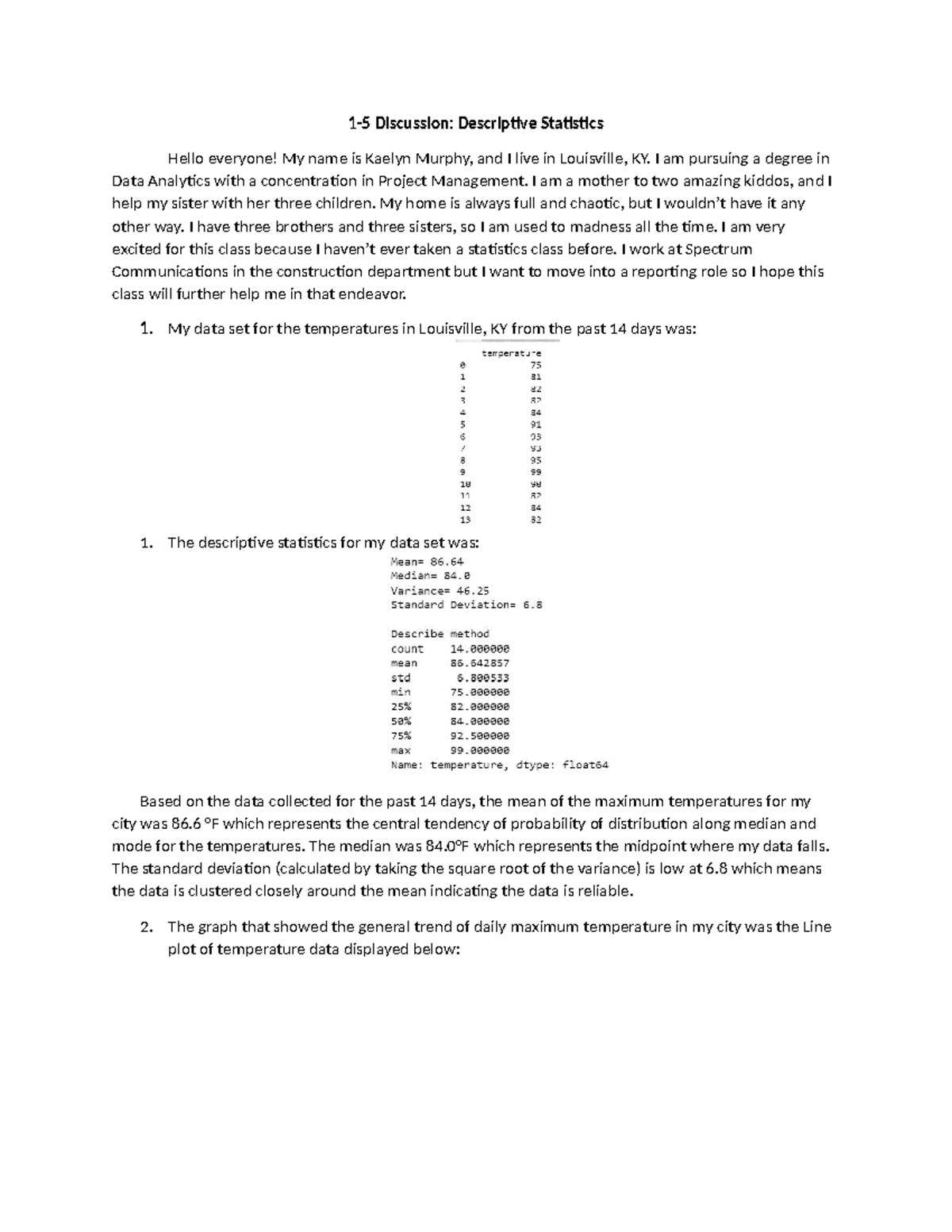 Discussion: Descriptive Statistics Insights (1-5) - Studocu