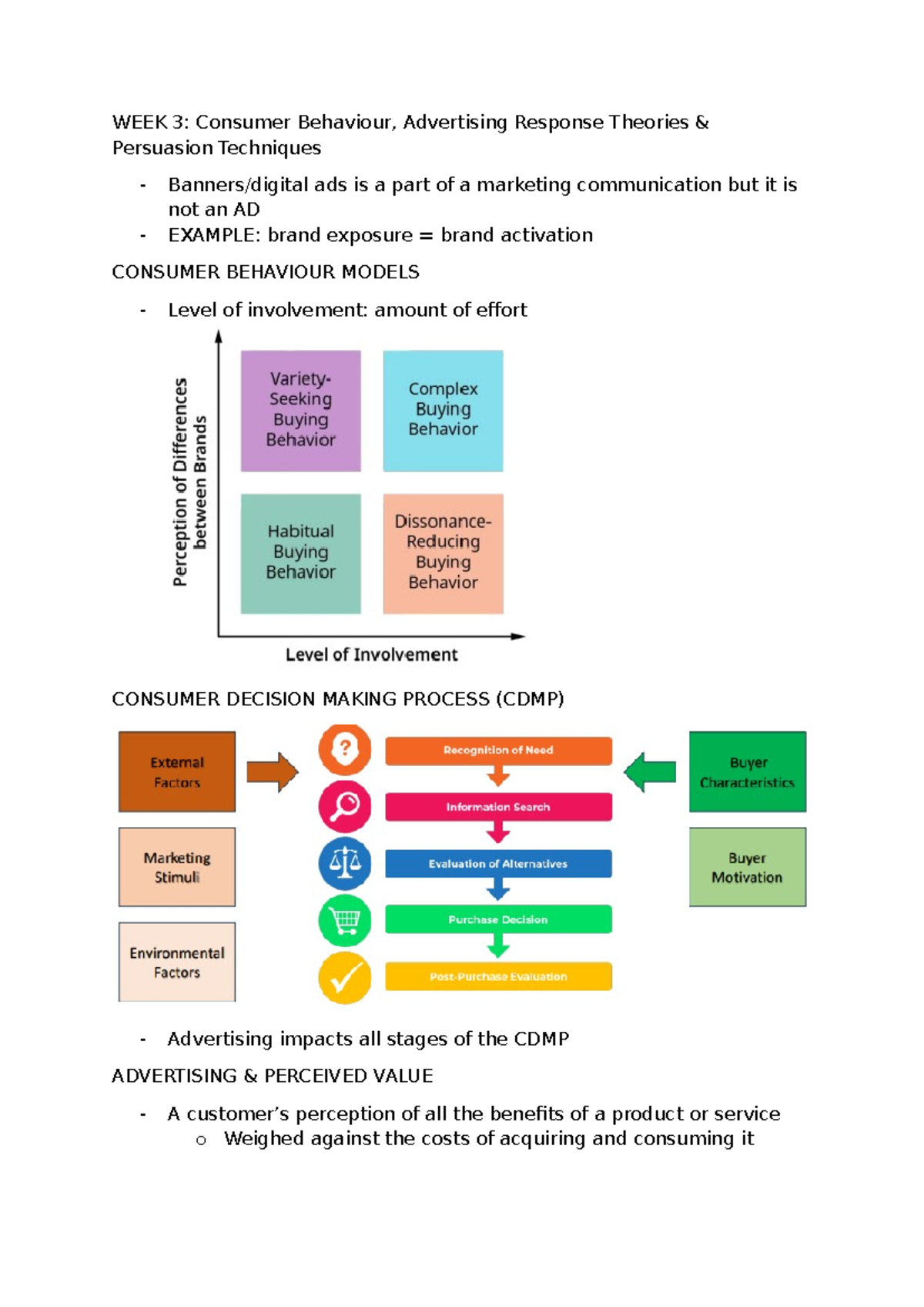 ADVPROMO - Week 3: Consumer Behavior & Advertising Response Theories ...