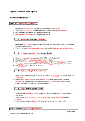 GCSE Biology Revision Notes - B1 - Cell Biology - Aug 2019 - Topic 1 ...