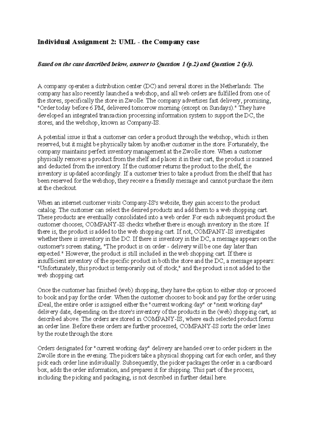 Individual Assignment 2: UML Case Study Analysis - Studeersnel