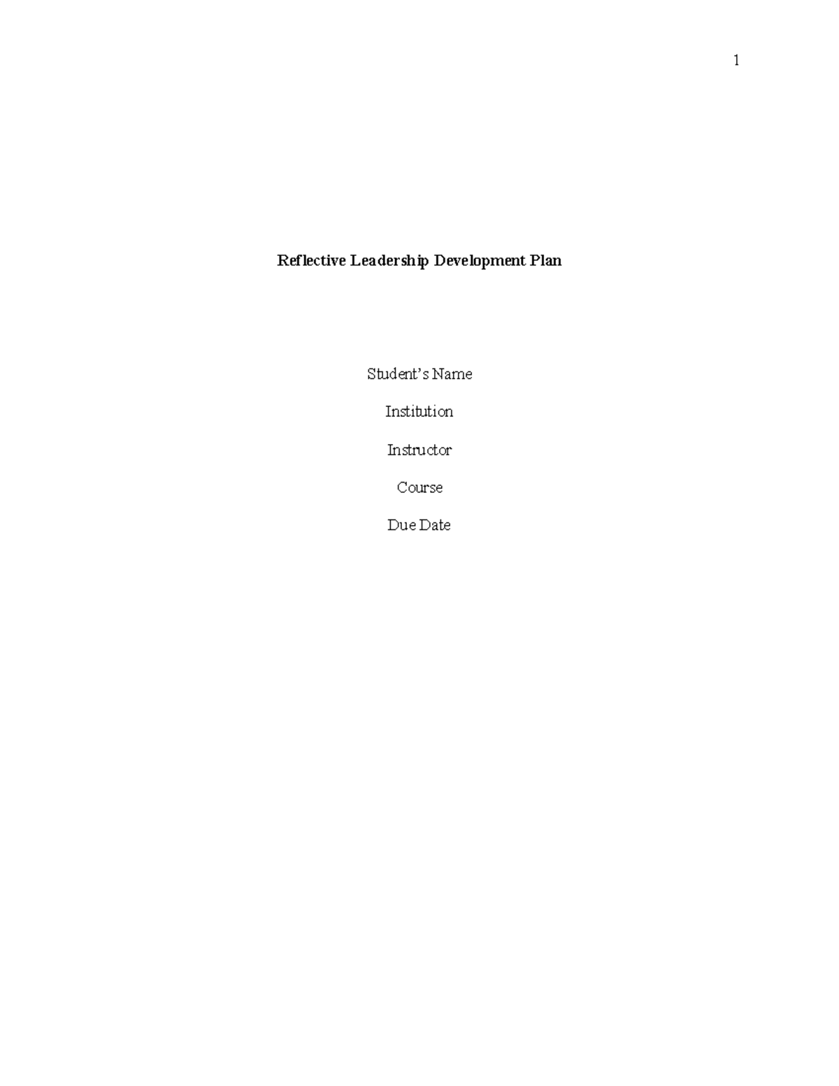 Reflective Leadership Development Plan: Enhancing Decision-Making ...