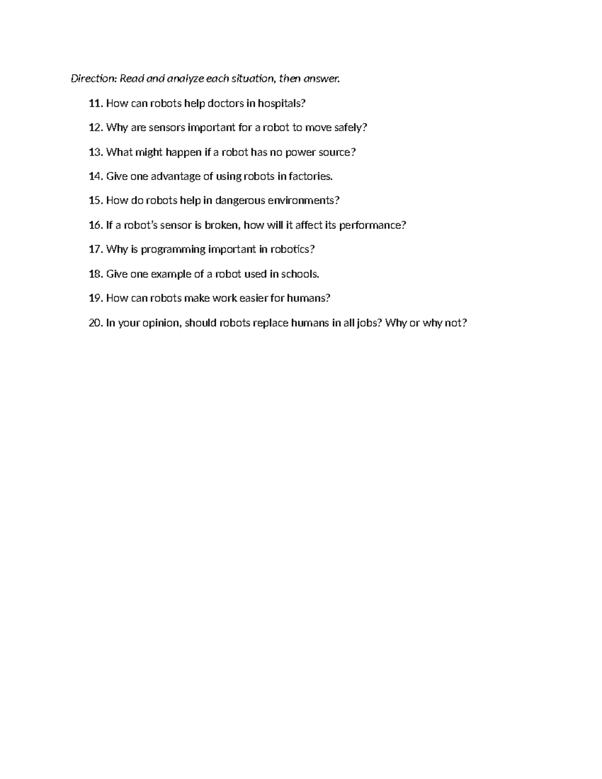 Robotics Application & Analysis: Problem-Solving Insights - Studocu