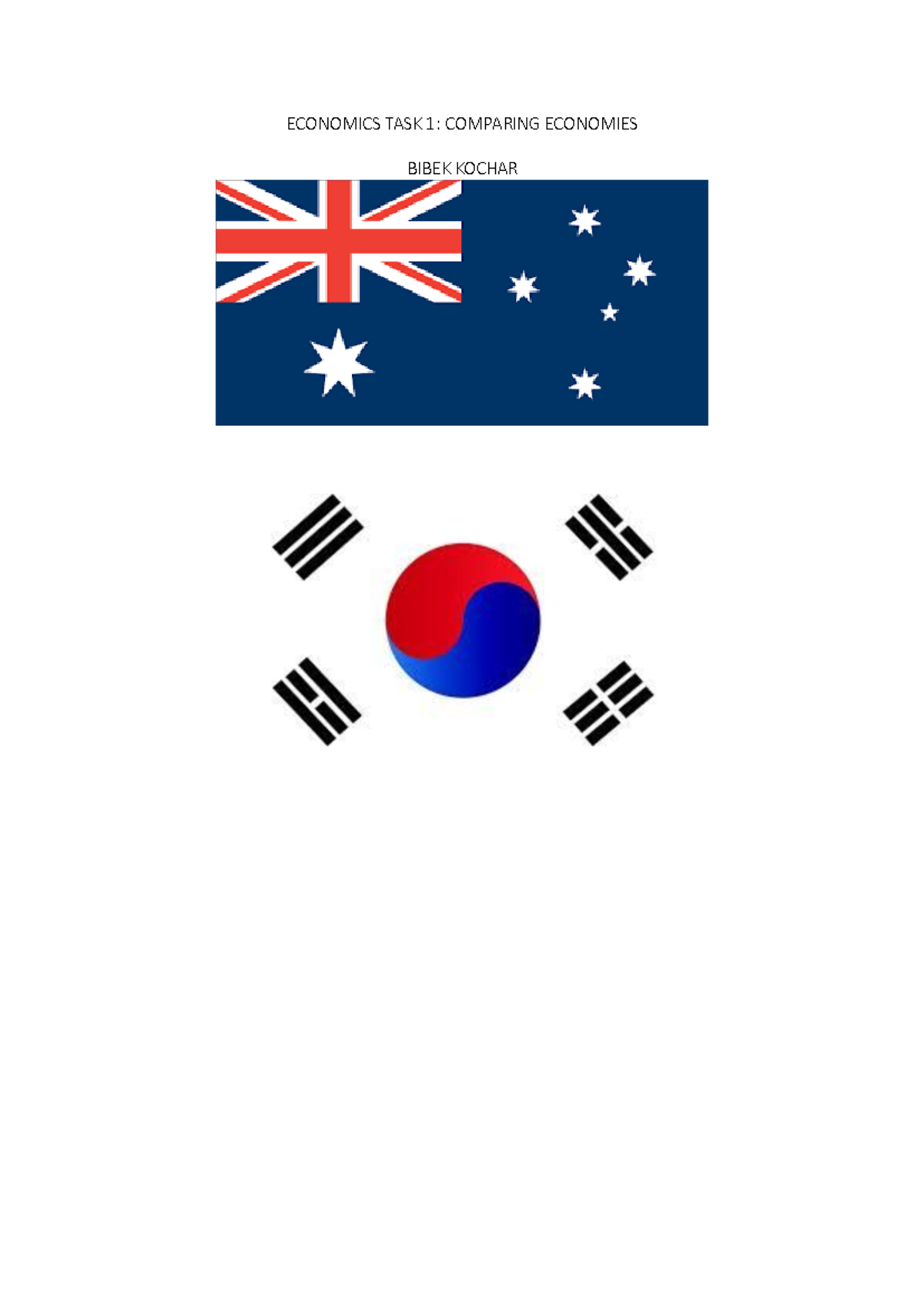 Economics 101 Prelim Case Study: Comparing Australia & South Korea ...