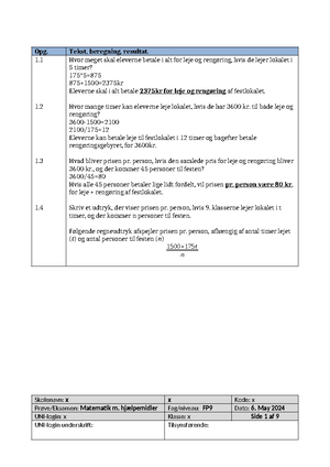 FP9 Matematik med hjælpemidler maj 2022 - Matematik FP Folkeskolens prøver Prøven med ...