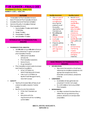 Anaphysio notes - 1 YR SUMMER – FINALS CEE 1 HUMAN ANATOMY AND ...