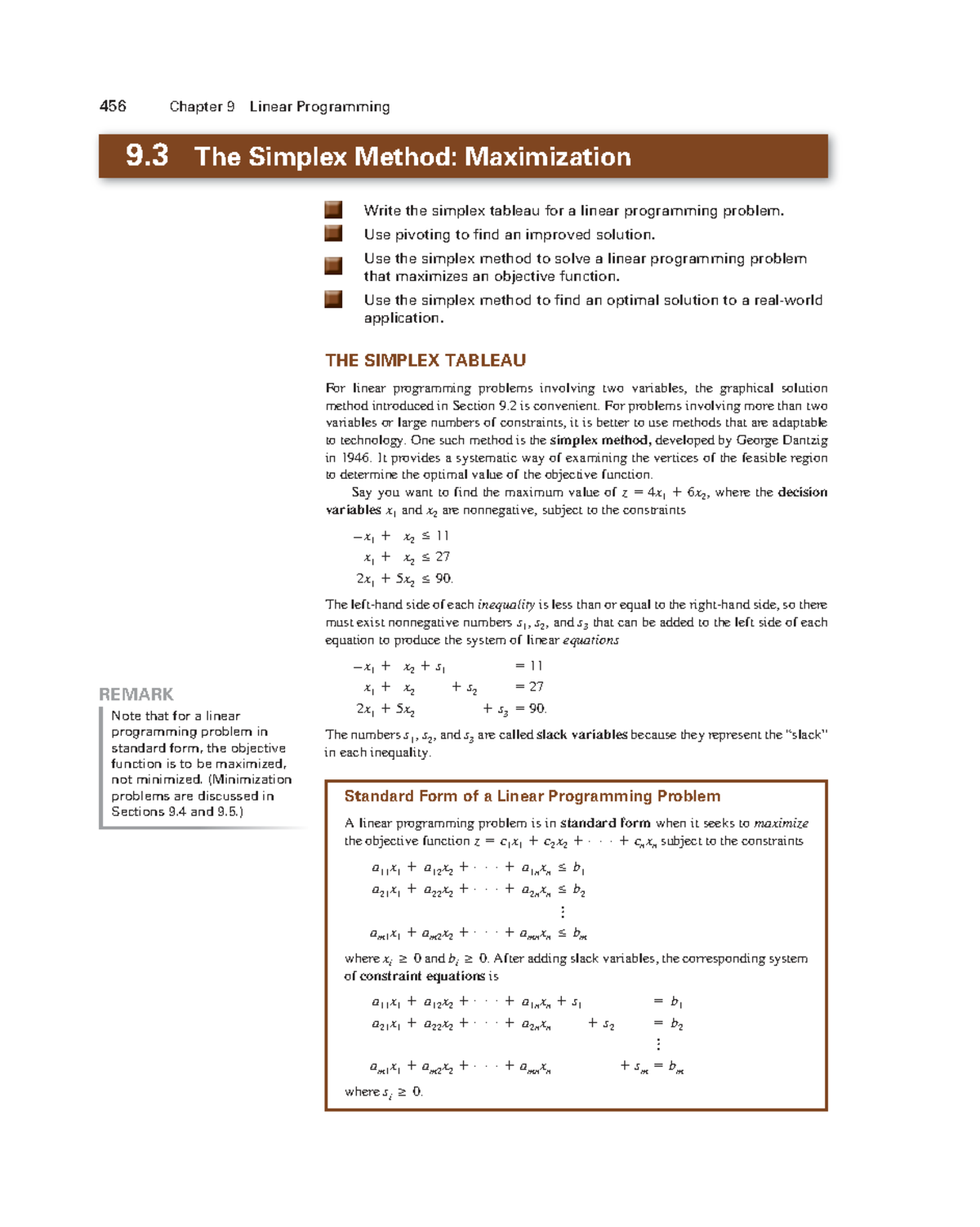 456 Chapter 9 Linear Programming: Simplex Method for Maximization & Minimization - Studocu