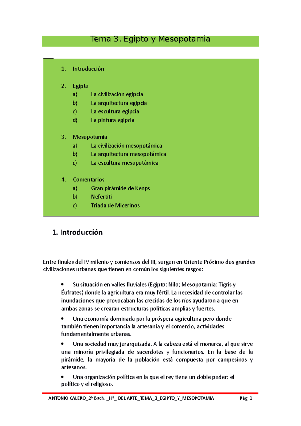 Unidad 3 - Arte egipto y mesopotámico. Historia del arte - Tema 3 ...