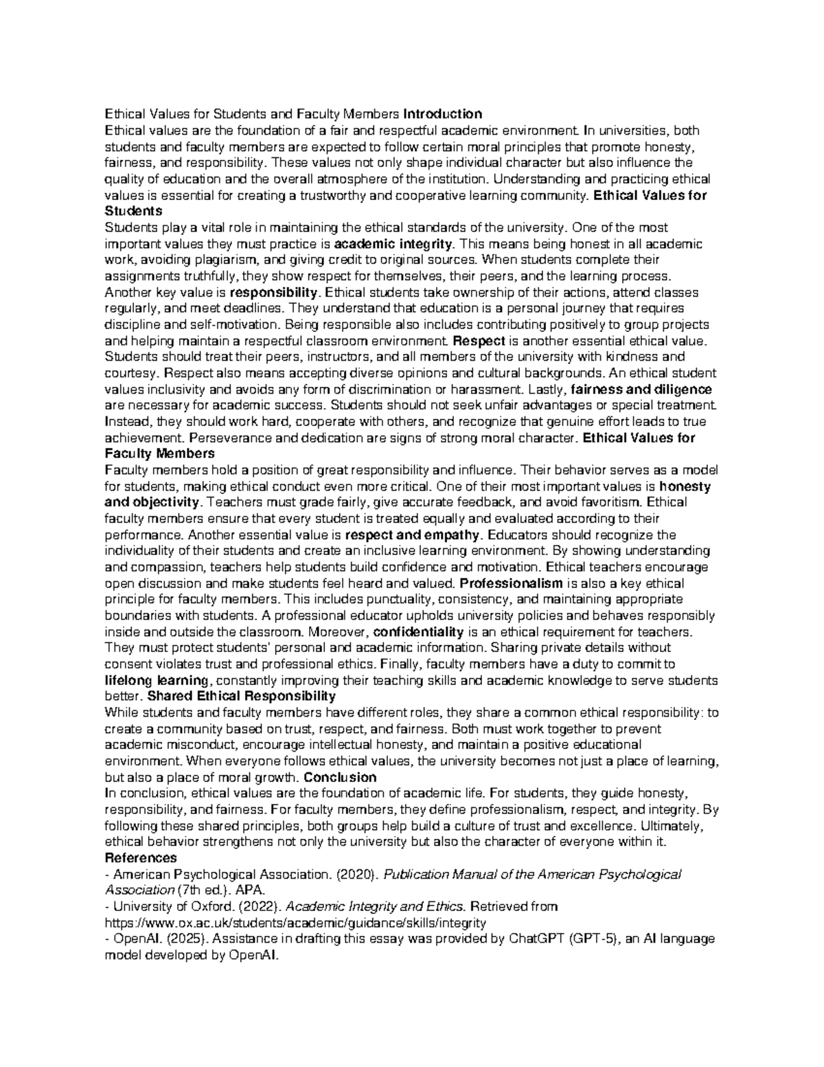 Ethical Values in Academia: A Guide for Students & Faculty - Studocu