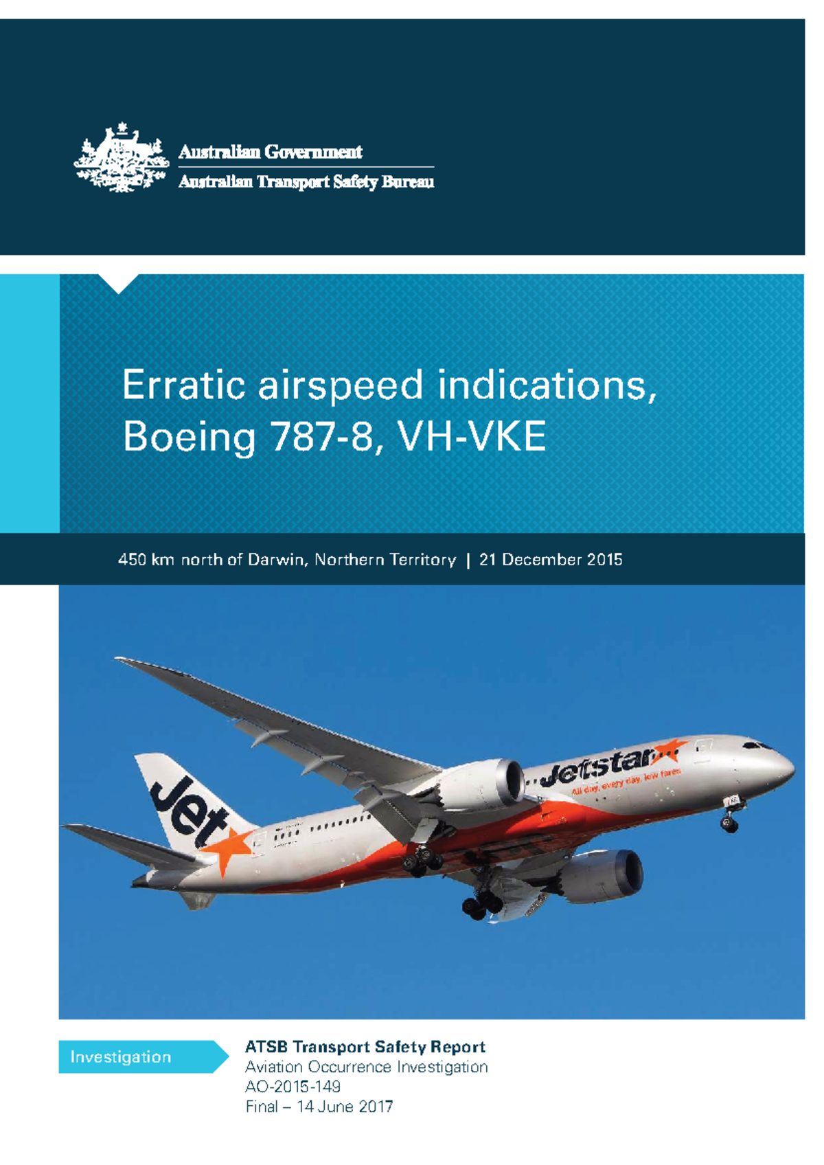 ATSB Report: Erratic Airspeed Indications on Boeing 787 Flight - Studocu