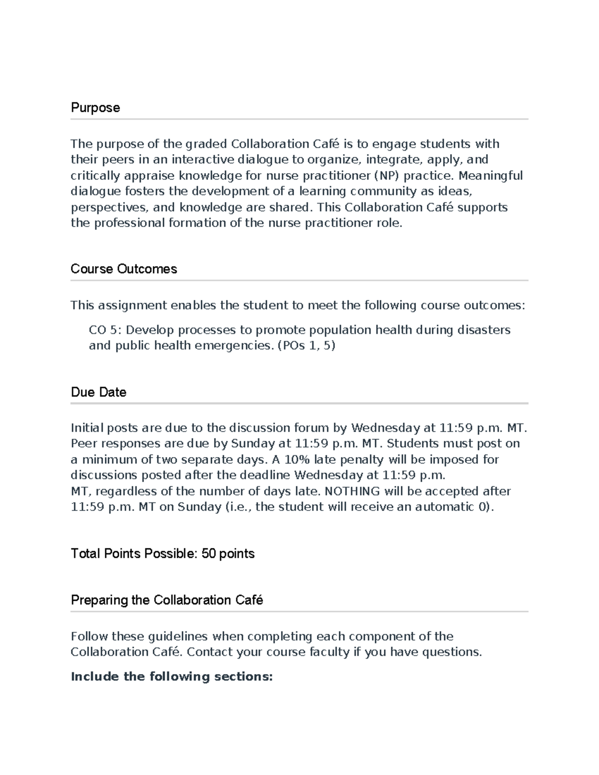 NR 586 Week 6 Collaboration Café Guidelines for NP Practice Engagement ...