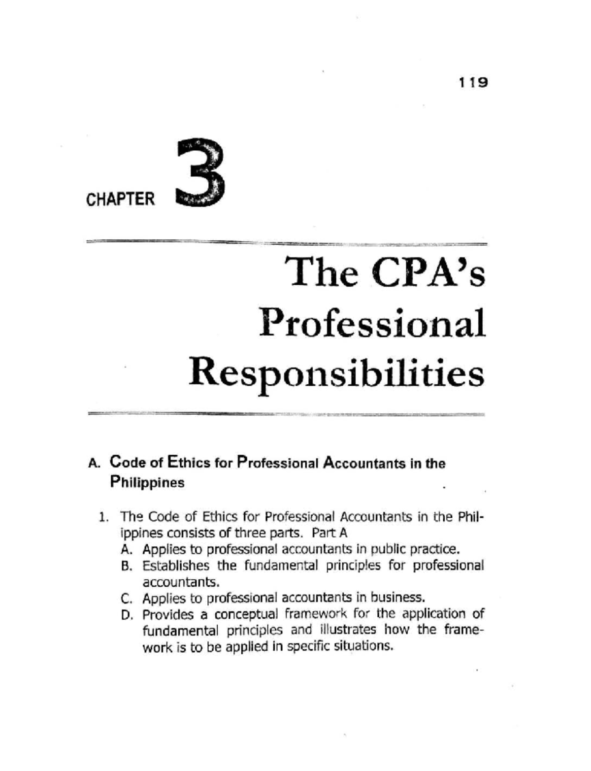 119 CPA REVIEWER: CHAPTER 3 Professional Responsibilities & Ethics - Studocu