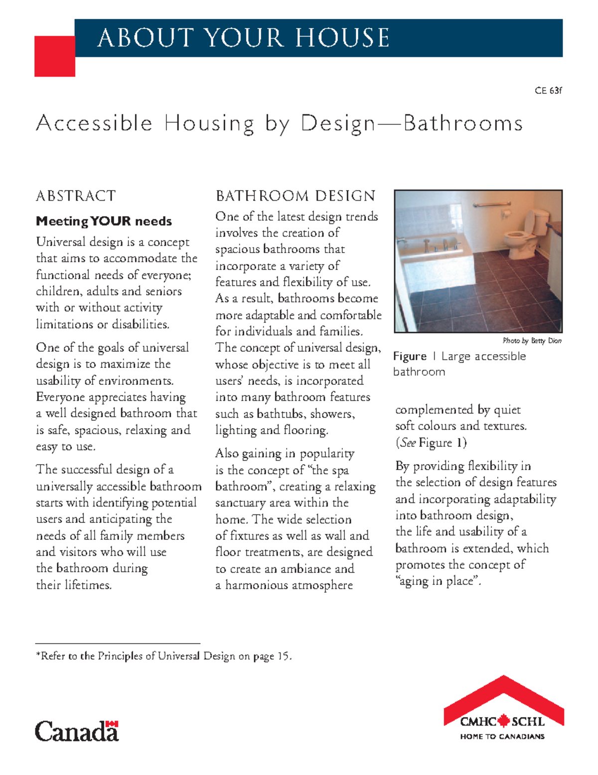Accessible Housing by Design—Bathrooms - ABSTRACT Meeting YOUR needs ...