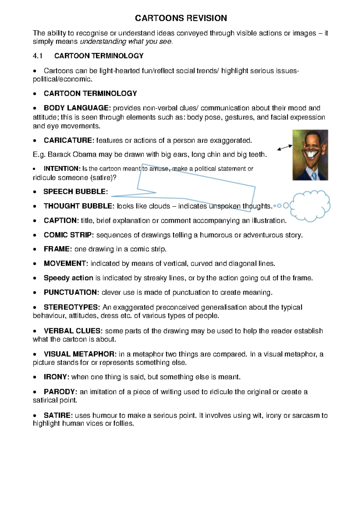 12HL Cartoon Analysis and Revision Notes - Studocu