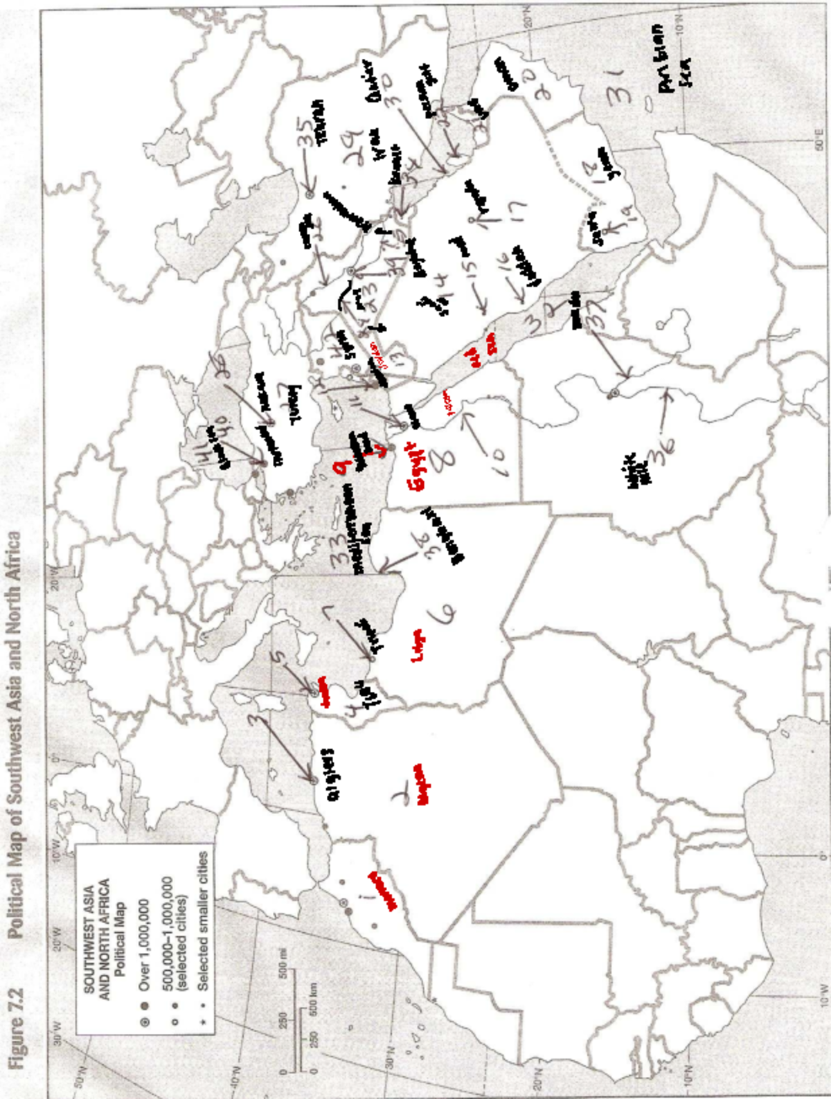 Political Map of Southwest Asia & North Africa (09-20 W) - Studocu