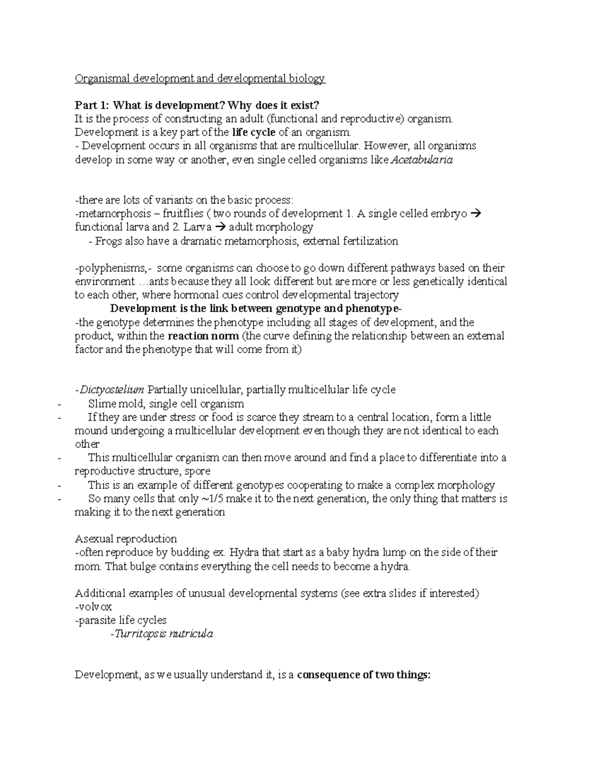 Developmental Biology (BIO 101): Understanding Organismal Development ...