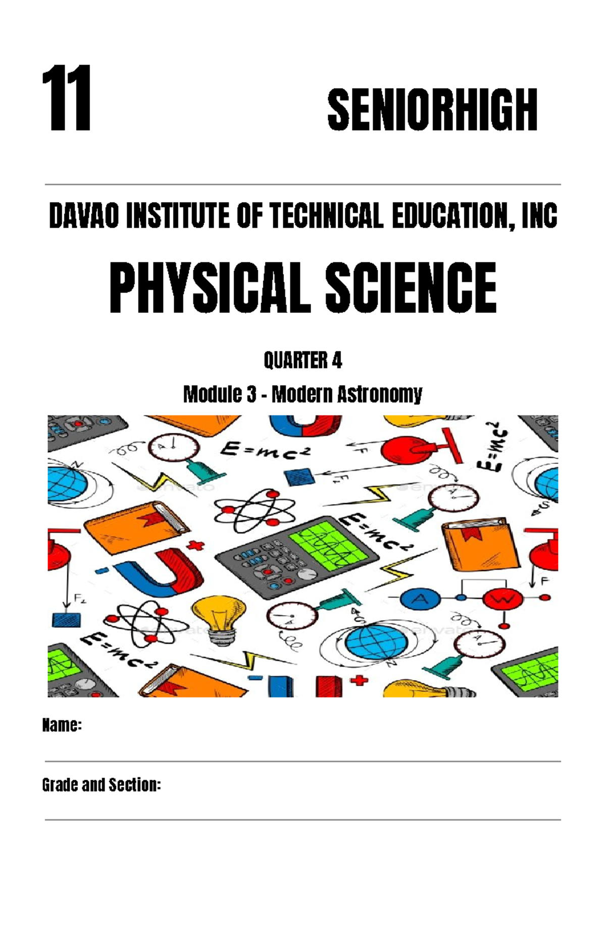 Quarter 4 - Module 3: Modern Astronomy in Physical Science - Studocu