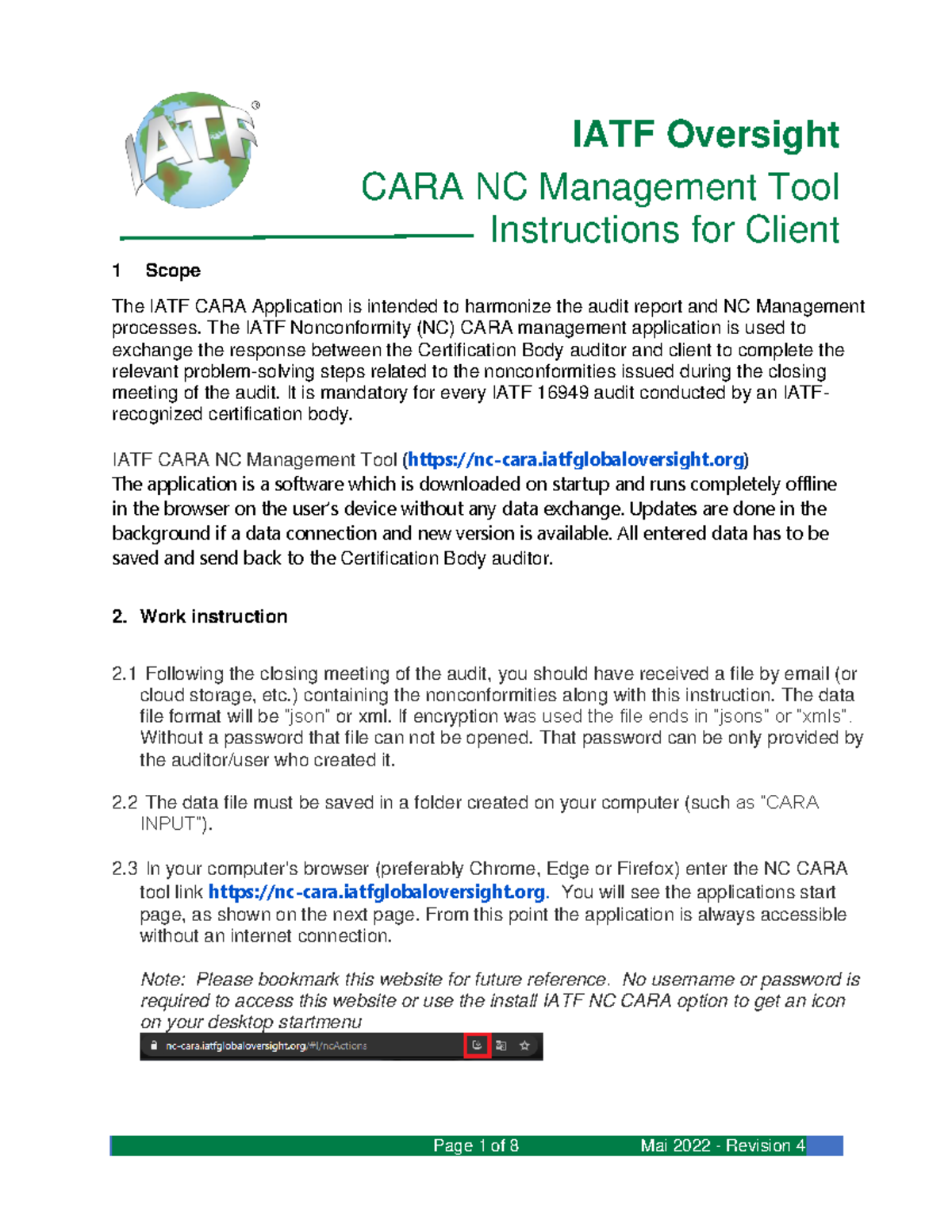 IATF NC CARA Work Instruction - IATF Oversight CARA NC Management Tool ...