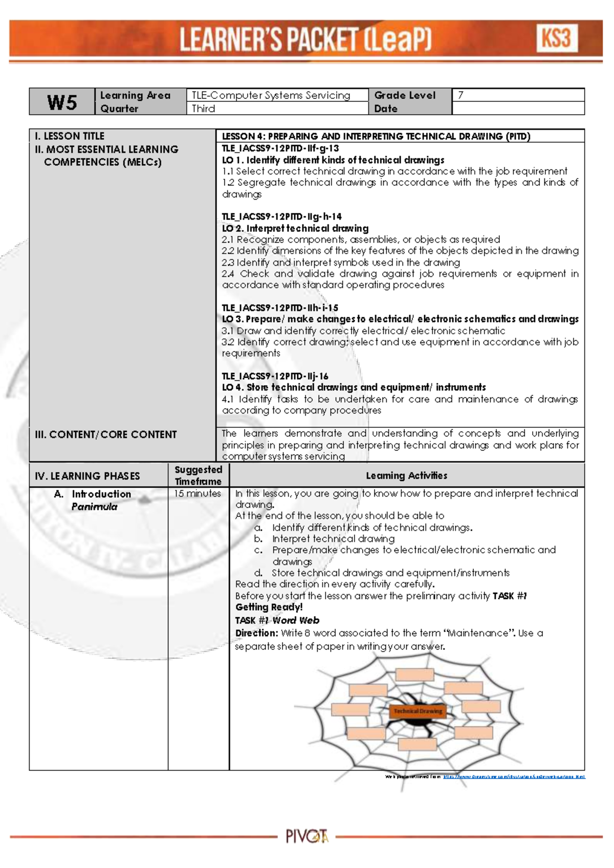 TLE-ICT-CY-W5 020446 - Lesson 4: Preparing & Interpreting Technical ...