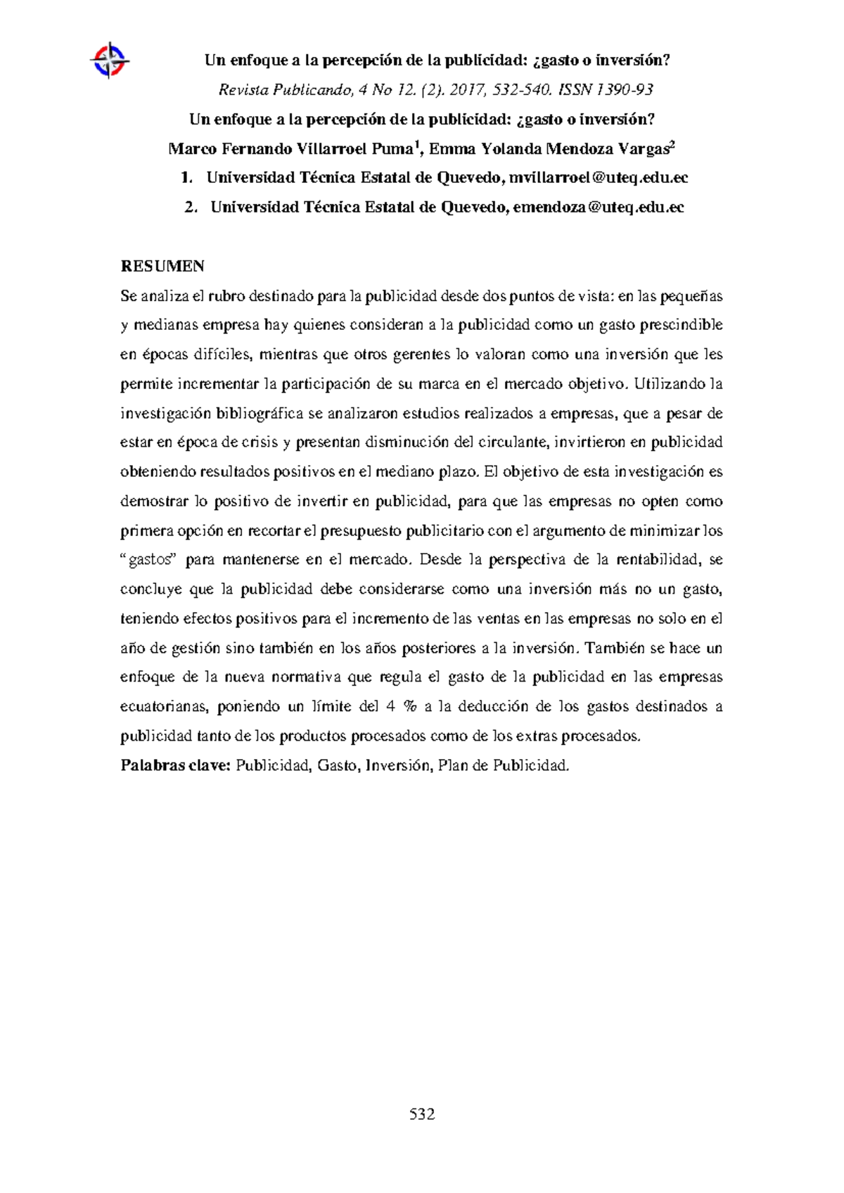 Lectura - Sem 5 - La Publicidad: Gasto o Inversión en PYMES - Studocu