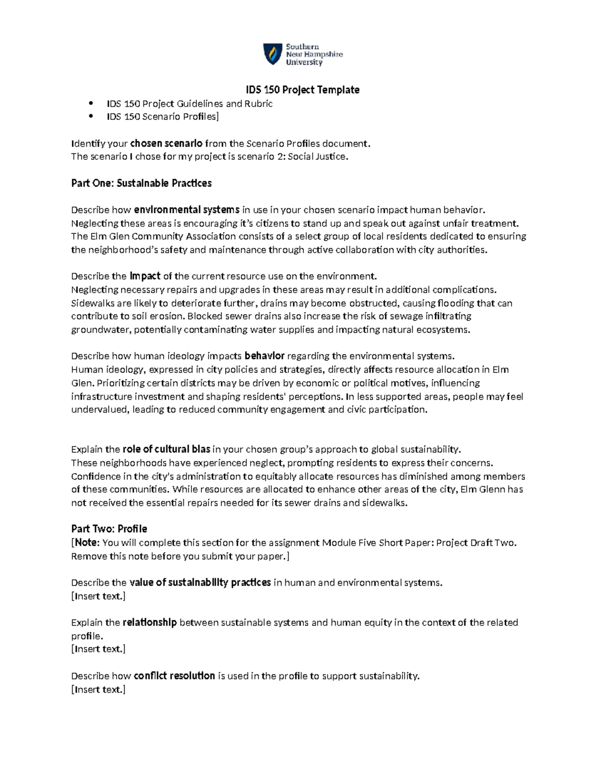IDS 150 Project Template: Social Justice & Sustainability Analysis ...