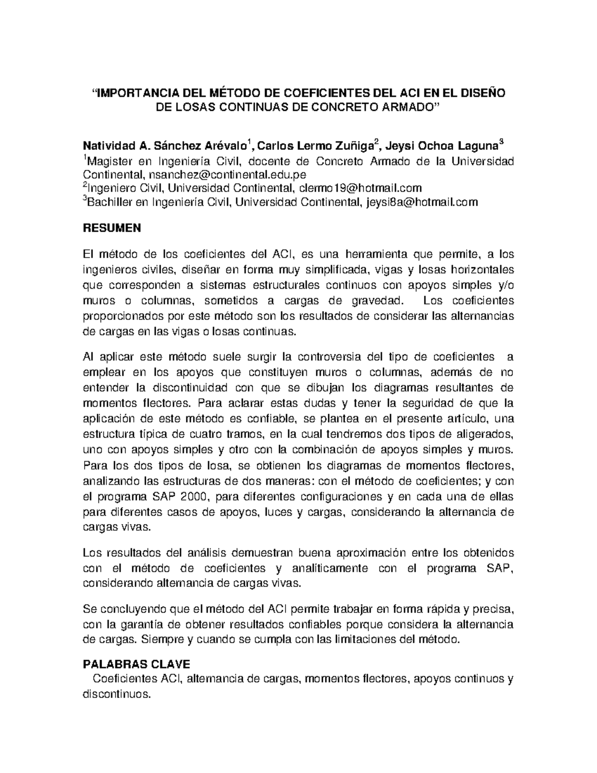 El Método de Coeficientes del ACI para el Diseño de Losas Continuas ...
