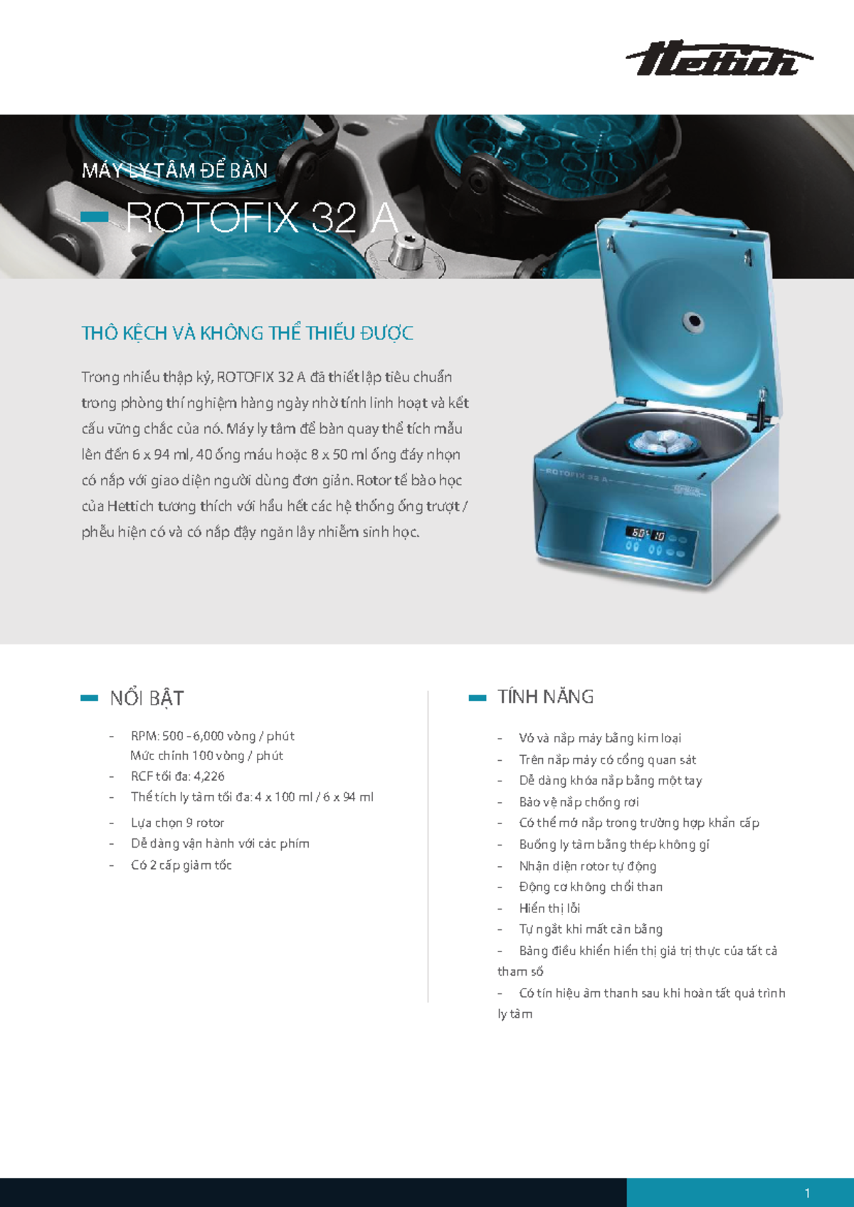 Hướng Dẫn Sử Dụng Máy Ly Tâm Để Bàn ROTOFIX 32 A - Studocu