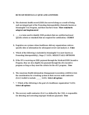 2-2 Quiz HCM-345 Chapters 2 and 9 Healthcare Reimbursement - 2-2 Module ...