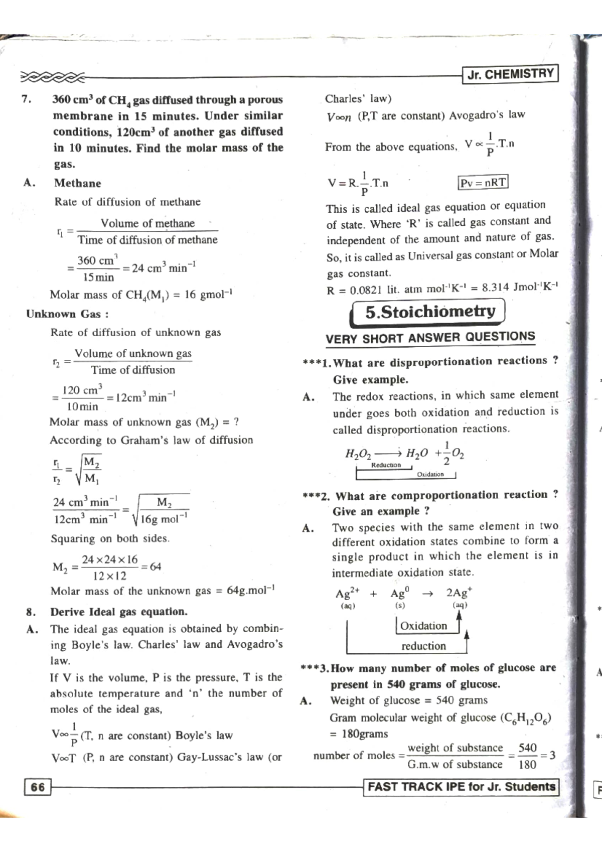 Jr. CHEMISTRY: Gas Laws, Stoichiometry, and Thermodynamics Notes - Studocu