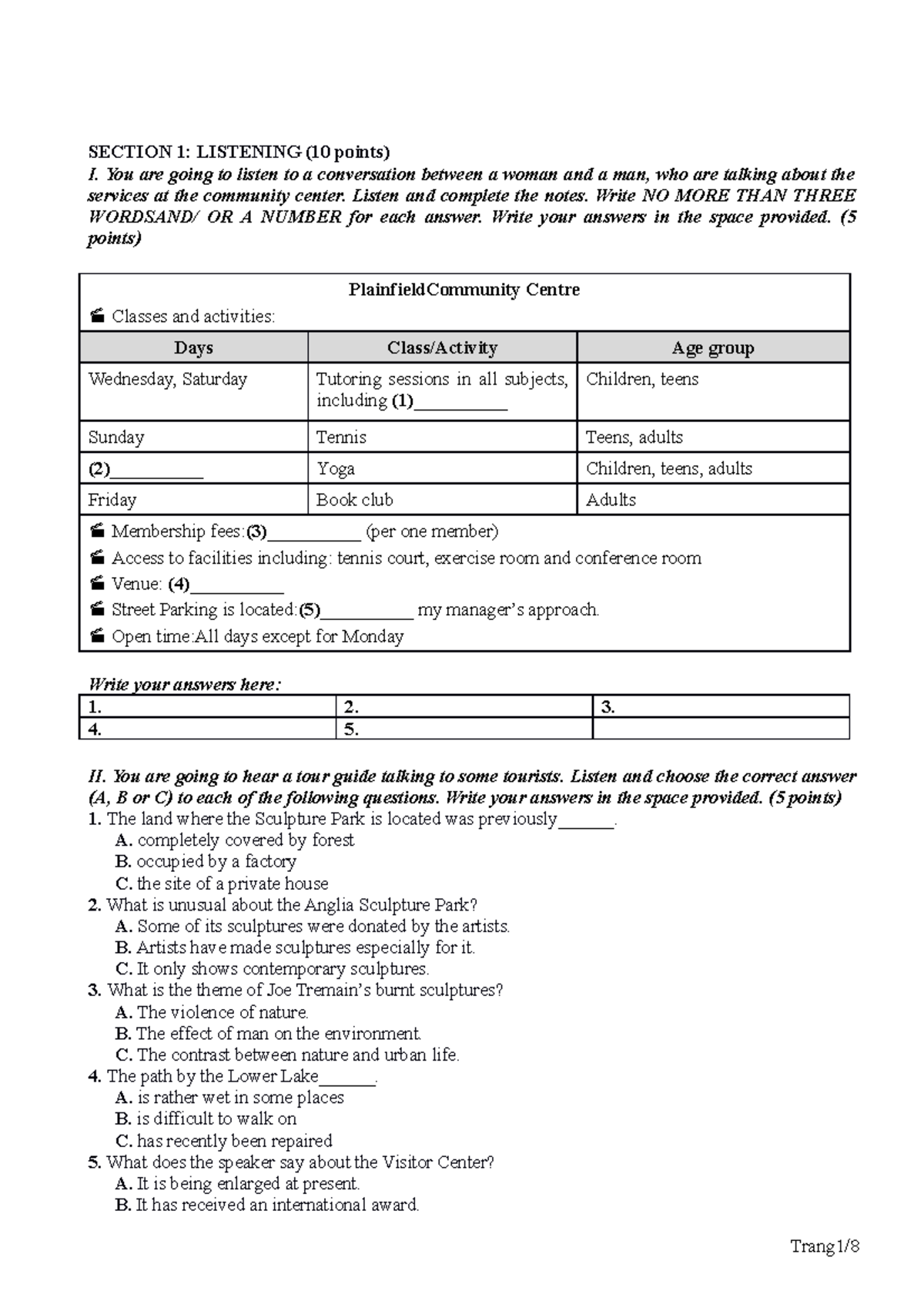 Listening & Phonetics Study Notes for English Course (ENG 101) - Studocu