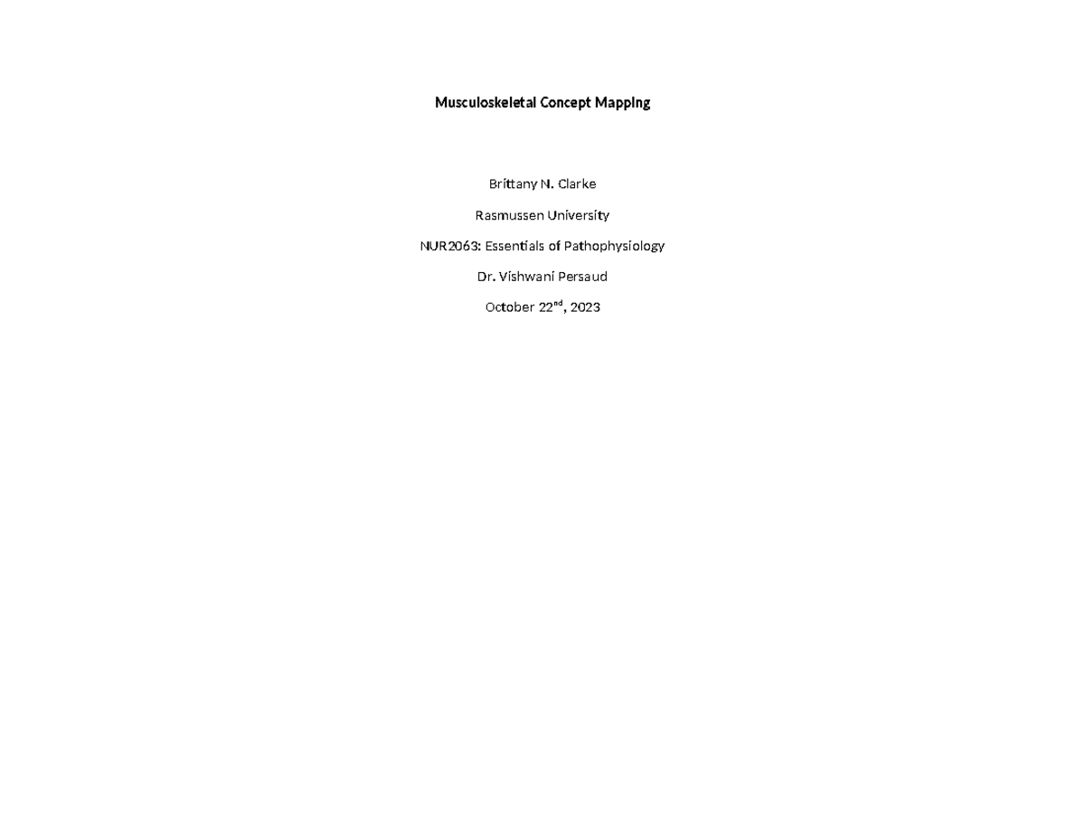 NUR2063 Final Exam Study Notes: Musculoskeletal Concept Map - Studocu
