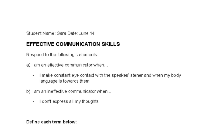 Effective Communication Skills: A Study Guide - Studocu