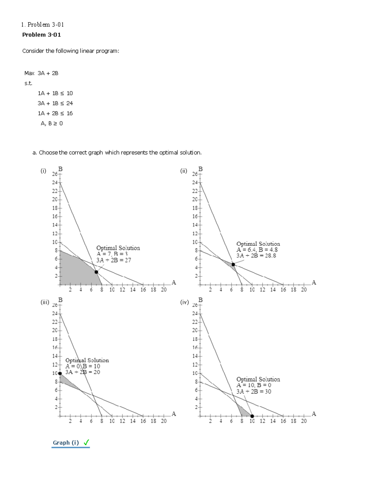 Chapter 3.pdf answer - 1. Problem Problem Consider the following linear ...