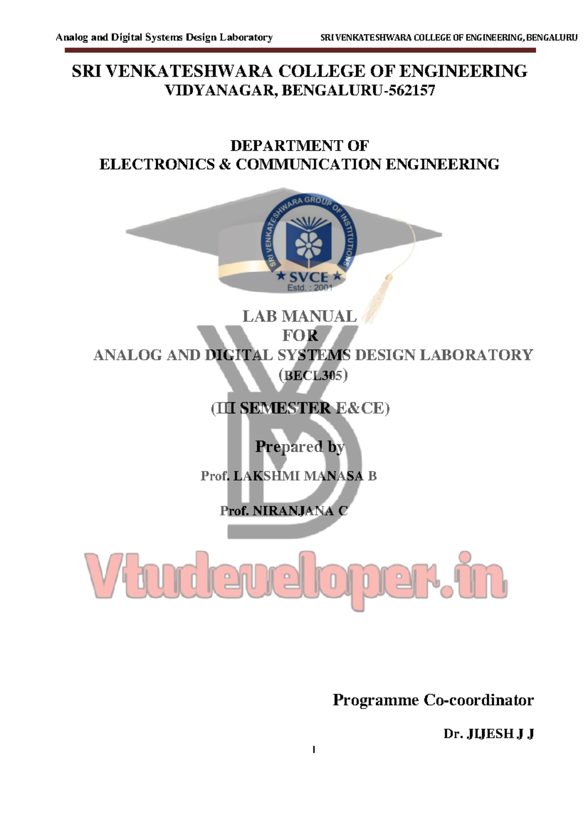**BECL305 Analog and Digital Systems Design Laboratory Manual - 3rd Sem ECE** - Studocu
