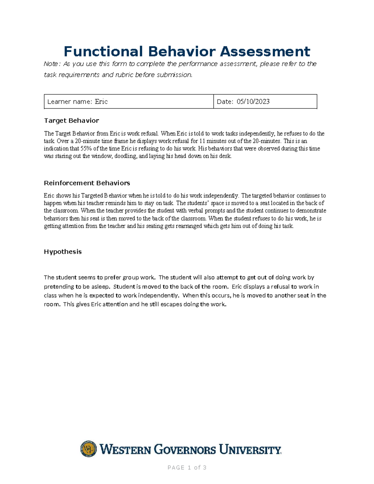 D001-Task- Functional Behavior Assesment & Behavioral Intervention Plan ...