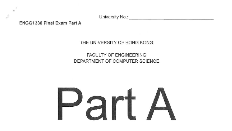 ENGG1330 Final Exam: Computer Programming Parts A-D - Studocu