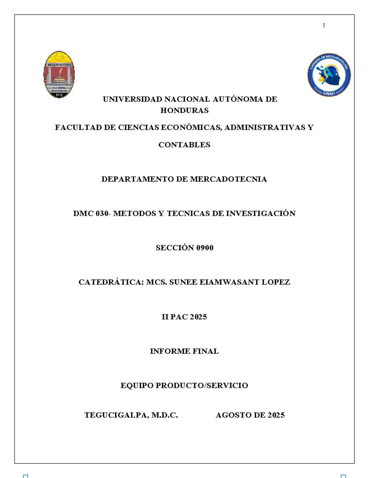 Informe Final: Preferencias de Turistas Digitales en Honduras II PAC ...