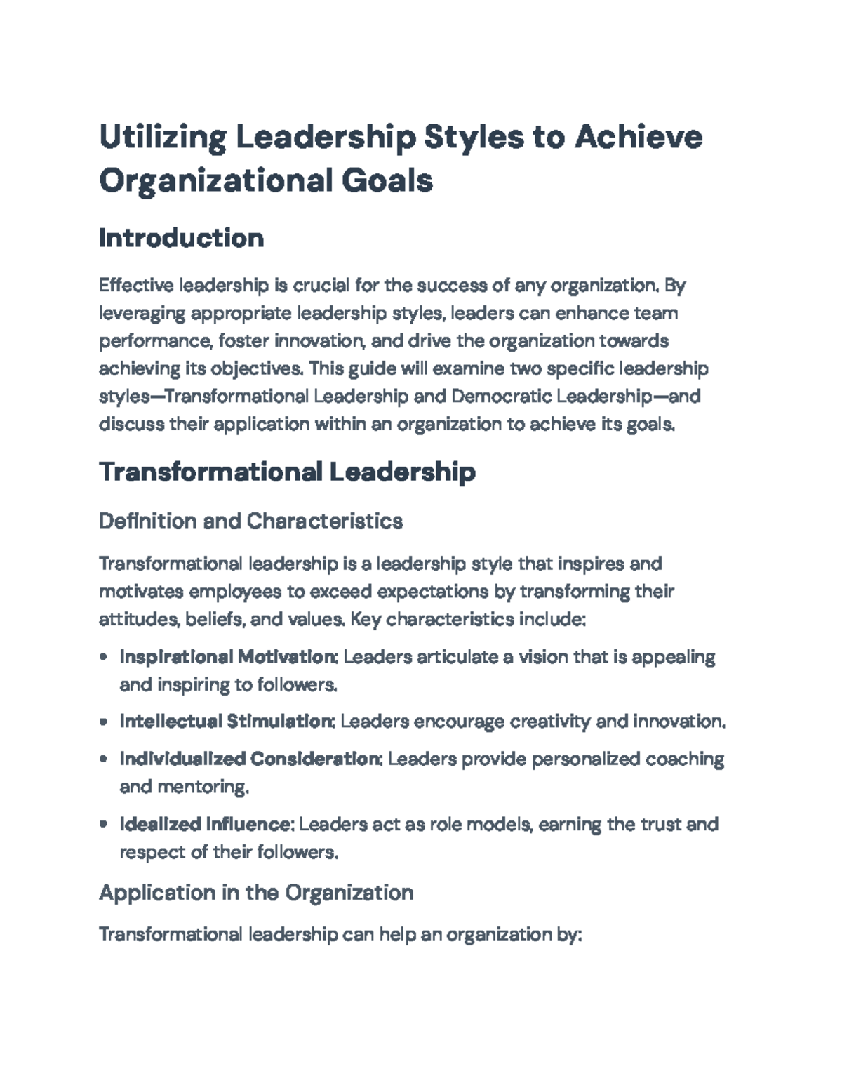 Effective Leadership Styles: Transformational vs Democratic Overview ...