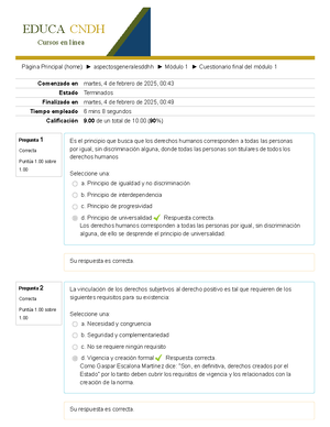 Examen Módulo 1 - Preguntas y Respuestas para Repaso de Derechos Humanos - Studocu