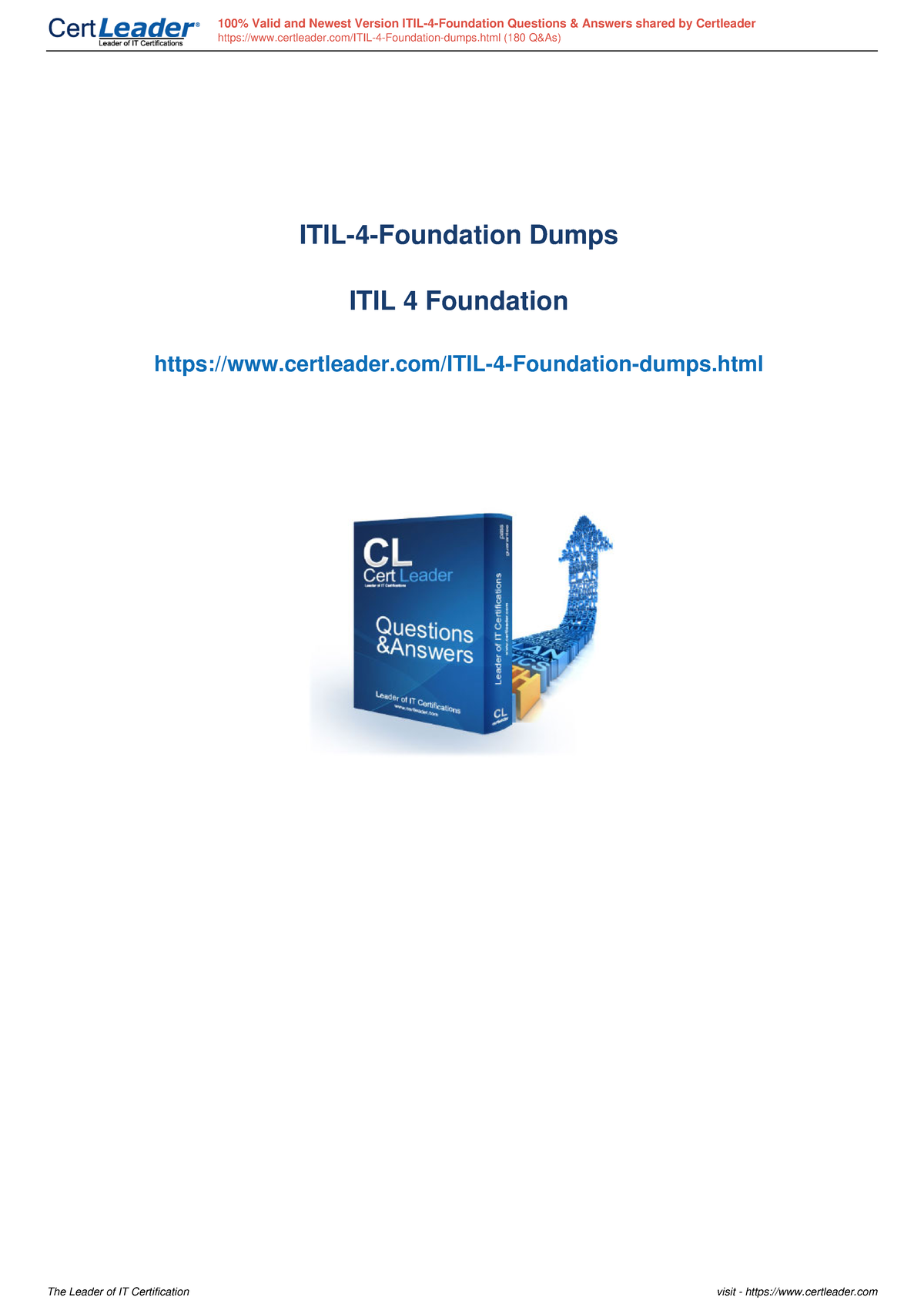 ITIL 4 Foundation Exam Practice Test 2023 (180 Q&As) - Studocu